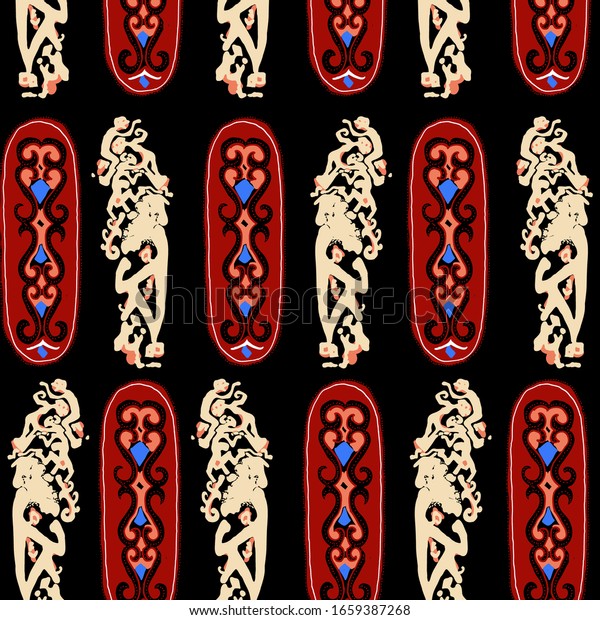 Batik Black Shield Tribal Interior Papua Stock Vector (Royalty Free ...