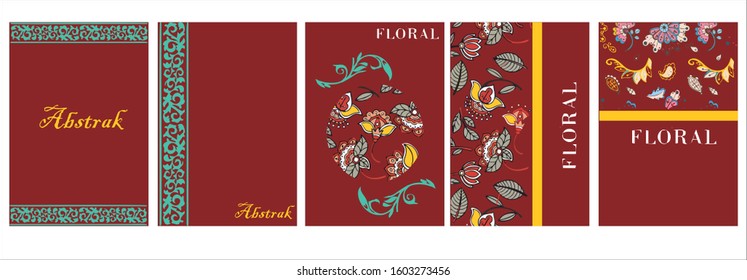 Batik Book Cover Wallpaper Set 5 Stock Vector (Royalty Free) 1603273456 ...