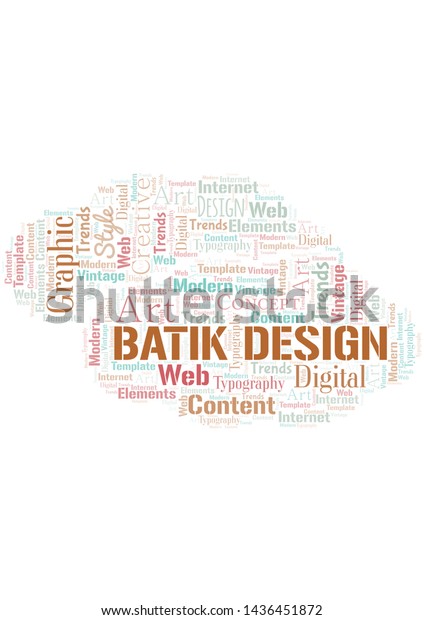 Batik Design Word Cloud Wordcloud Made Stock Vector (Royalty Free ...