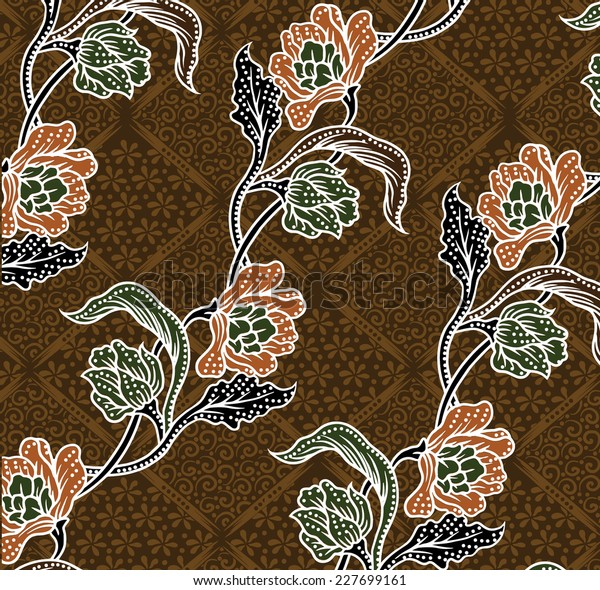 Batik Floral Patterndesign Fabric Stock Vector (Royalty Free) 227699161