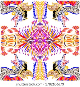 Batik Garuda Isolated On White Background Stock Vector (Royalty Free ...