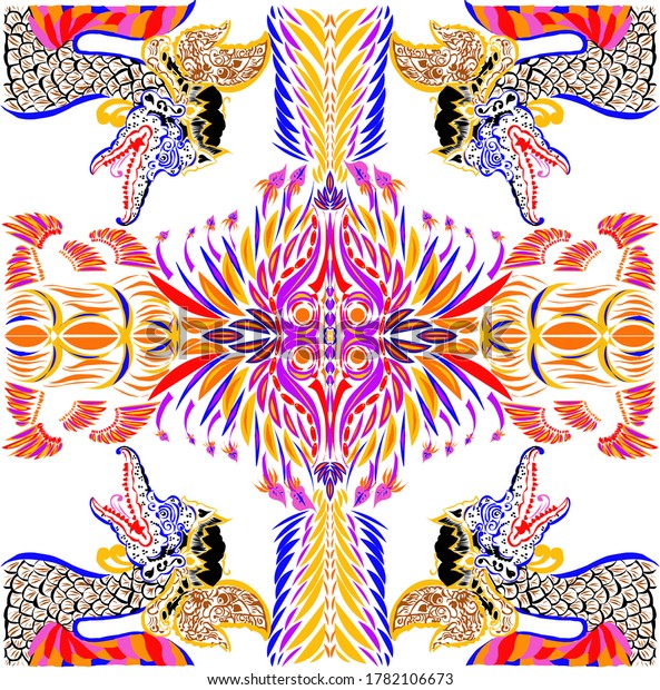 Batik Garuda Isolated On White Background Stock Vector (Royalty Free ...
