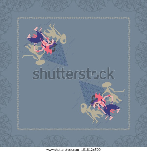 Batik Indonesia Fabric Ethnic Pattern Wayang Stock Vector (Royalty Free ...