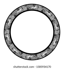 「Ornamental Circle Frame Round Ornament」のベクター画像素材（ロイヤリティフリー） 1419327104 ...