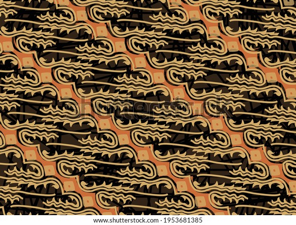Batik Parang Development Motif One Oldest Stock Vector (Royalty Free ...