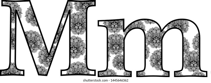 Batik Pattern Letter Outline Illustration Vector Stock Vector (Royalty ...