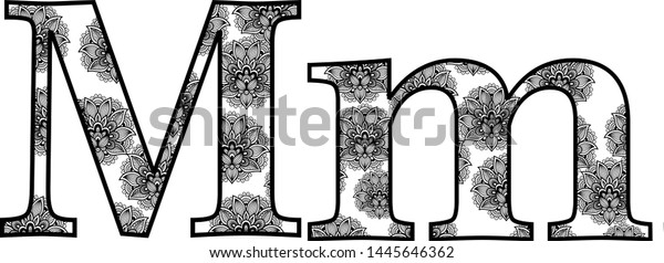 Batik Pattern Letter Outline Illustration Vector Stock Vector (Royalty ...