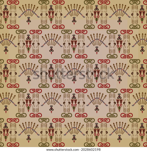 Batik Suku Kamoro Fabric Pattern Papua Stock Vector (Royalty Free ...