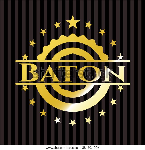 Baton Gold Emblem Badge Vector Illustration Stock Vector (Royalty Free ...