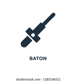 Baton Icon Black Filled Vector Illustration Stock Vector (Royalty Free ...