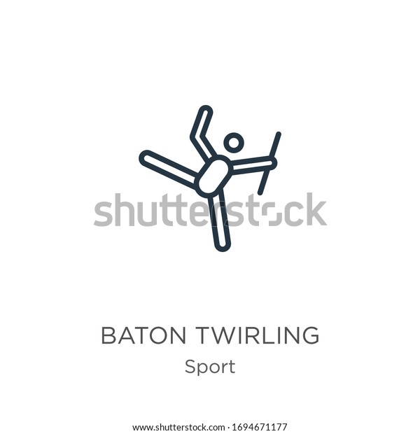 Baton Twirling Icon Thin Linear Baton Stock Vector (Royalty Free ...