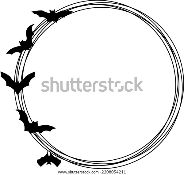 Bats Sitting Circle Round Frame Made Stock Vector (Royalty Free ...