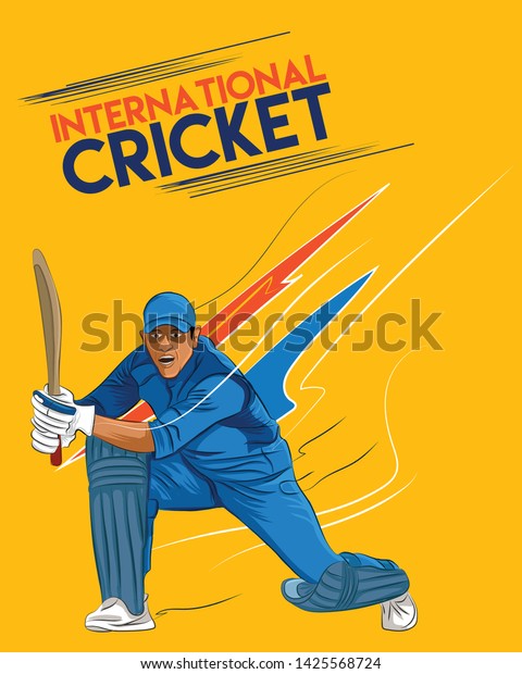 Batsman Hitting Six Sixes Over Vector Stock Vector (Royalty Free ...