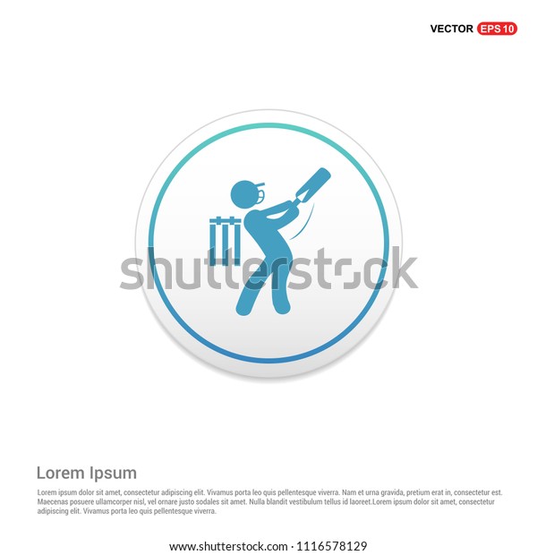 Batsman Icon Hexa White Background Icon Stock Vector (Royalty Free ...