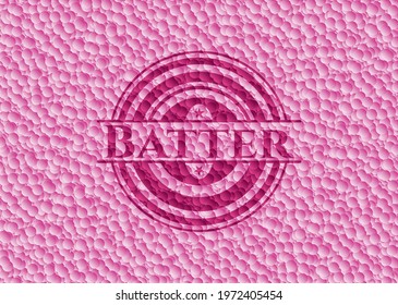 Batter Pink Badge Bubbles Background Vector Stock Vector (Royalty Free ...