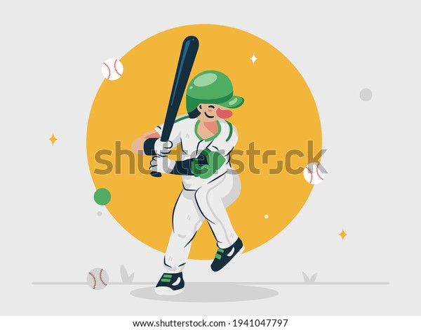 Batter Vector Cartoon Illustration Stock Vector (Royalty Free ...