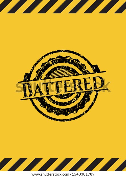 Battered Inside Warning Sign Black Grunge Stock Vector (Royalty Free ...