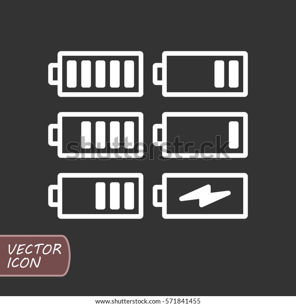 Batteries Icons Set Stock Vector (Royalty Free) 571841455 | Shutterstock