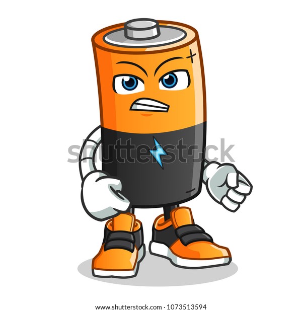 Battery Angry Punch Mascot Vector Cartoon Stock Vector (Royalty Free ...