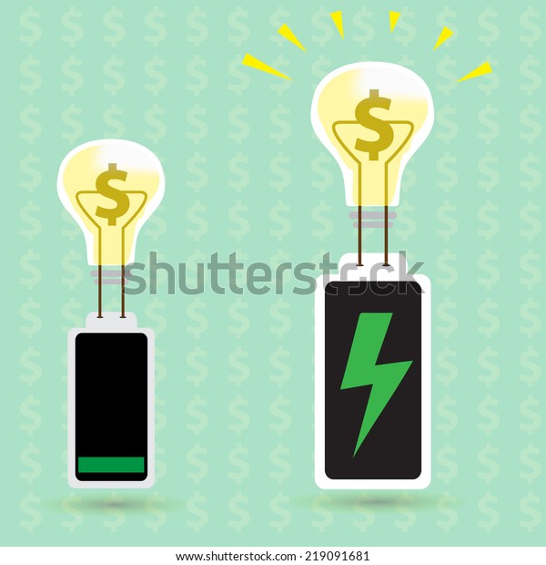 Battery Background Money Stock Vector (Royalty Free) 219091681 ...