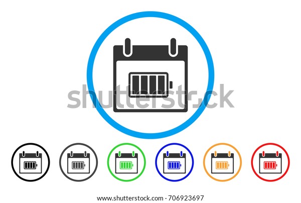 Battery Calendar Day Vector Rounded Icon Stock Vector (Royalty Free ...
