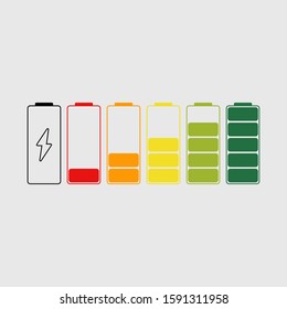 Battery Charge Indicator Icons Set Status Stock Vector (Royalty Free ...