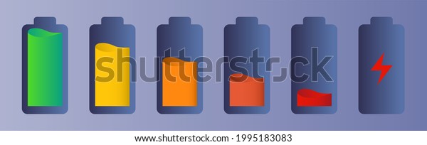 Battery Charge Indicators Low High Energy Stock Vector (Royalty Free ...