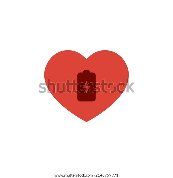 Battery Charging Icon Love Shape Battery Stock Vector (Royalty Free ...
