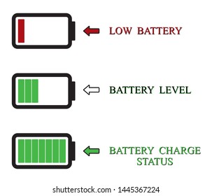 Battery Charging Status Icon Logo Battery Stock Vector (Royalty Free ...