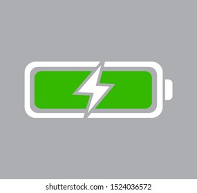 Battery Charger Logo Icon Vector Illustration Stock Vector (Royalty ...