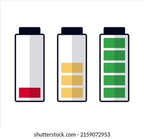 Battery Energy Level Iconsflat Style Stock Vector (Royalty Free ...