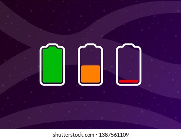 Battery Full Low Empty Charging Smartphone Stock Vector (Royalty Free ...
