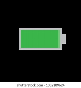 Battery Green On Black Background Stock Vector (Royalty Free ...