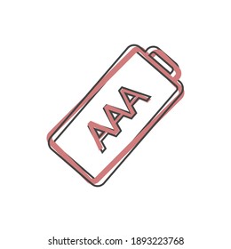 Battery Icon Aaa On Cartoon Style Stock Vector (Royalty Free ...