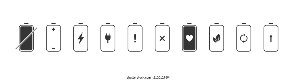 Battery Icons Battery Status Icons Battery Stock Vector (Royalty Free ...
