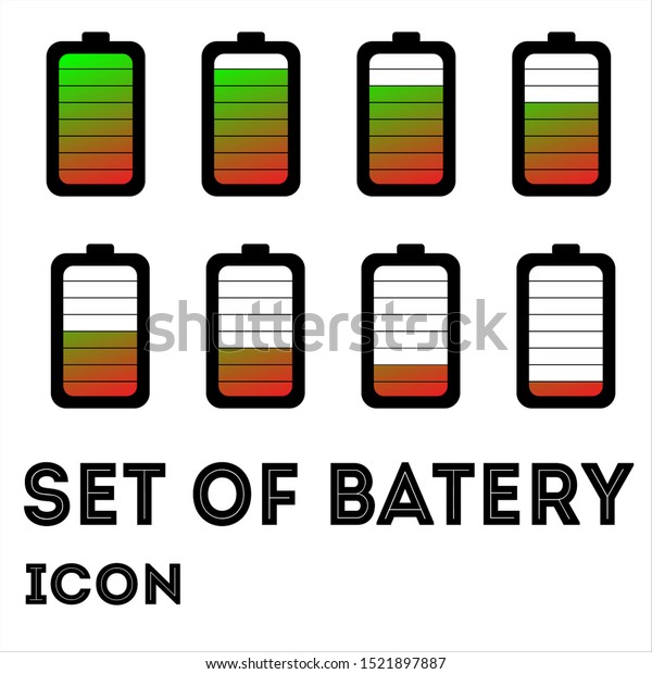Battery Indicator Icon Set Illustrator Vector Stock Vector (Royalty ...