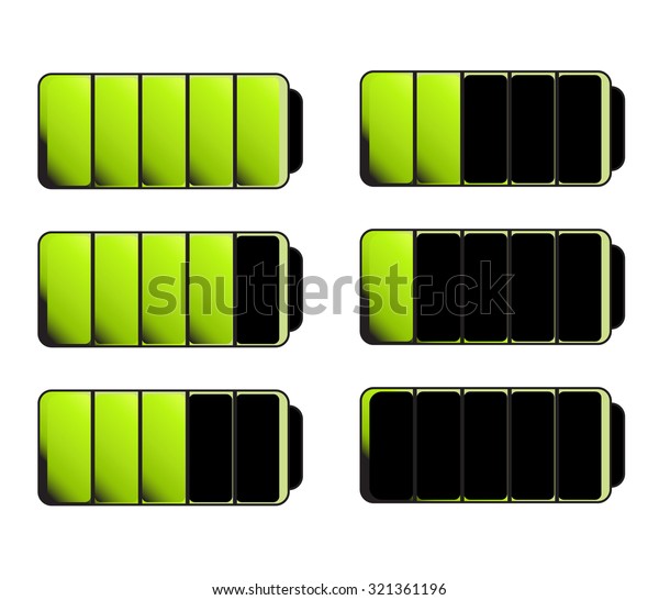 Battery Level Indicator Symbols Stock Vector (Royalty Free) 321361196 ...