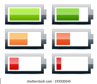 Battery Level Indicators Battery Symbols Stock Vector (Royalty Free ...