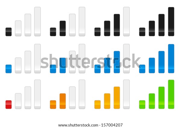 Battery Level Signal Strength Indicators Vector Stock Vector (Royalty ...