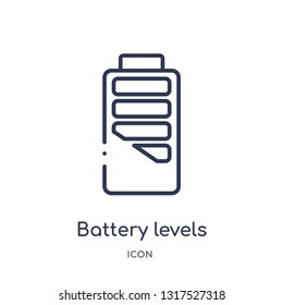 Battery Levels Icon Technology Outline Collection Stock Vector (Royalty ...