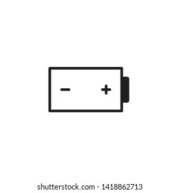 Battery Linear Icon Plus Minus Symbols Stock Vector (Royalty Free ...