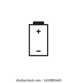 Battery Linear Icon Plus Minus Symbols Stock Vector (Royalty Free ...