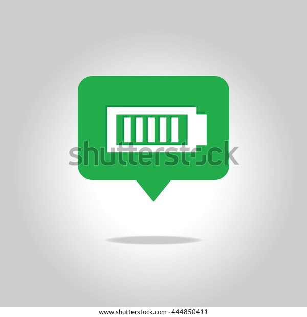 Battery Load Icon Full Battery Green Stock Vector (Royalty Free) 444850411