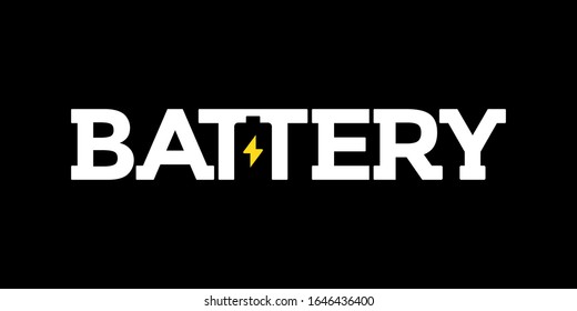 Battery Logo Concept Custom Typography Logo Stock Vector (Royalty Free ...