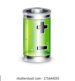 Battery Plus Minus Sign Isolated On Stock Vector (Royalty Free) 171644255