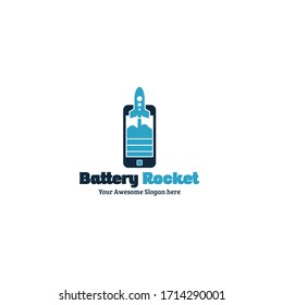 Battery Rocket Launcher Logo Design Template Stock Vector (Royalty Free ...