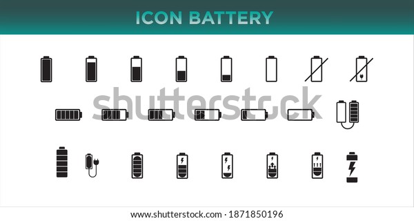 Battery Set Icon Vector Graphic Template Stock Vector (Royalty Free ...