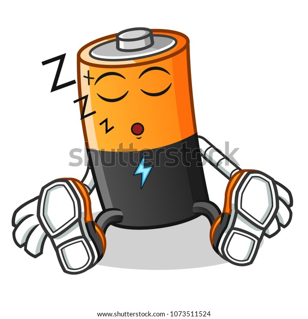Battery Sleep Mascot Vector Cartoon Illustration Stock Vector (Royalty ...