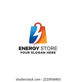 Battery Store Gradient Colorful Logo Stock Vector (Royalty Free ...
