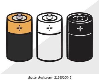Battery Svg Printable Vector Illustration Stock Vector (Royalty Free ...